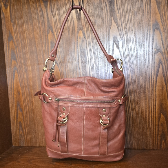 Via Spiga | Bags | Via Spiga Brown Leather Shoulder Bag Classic Leather ...